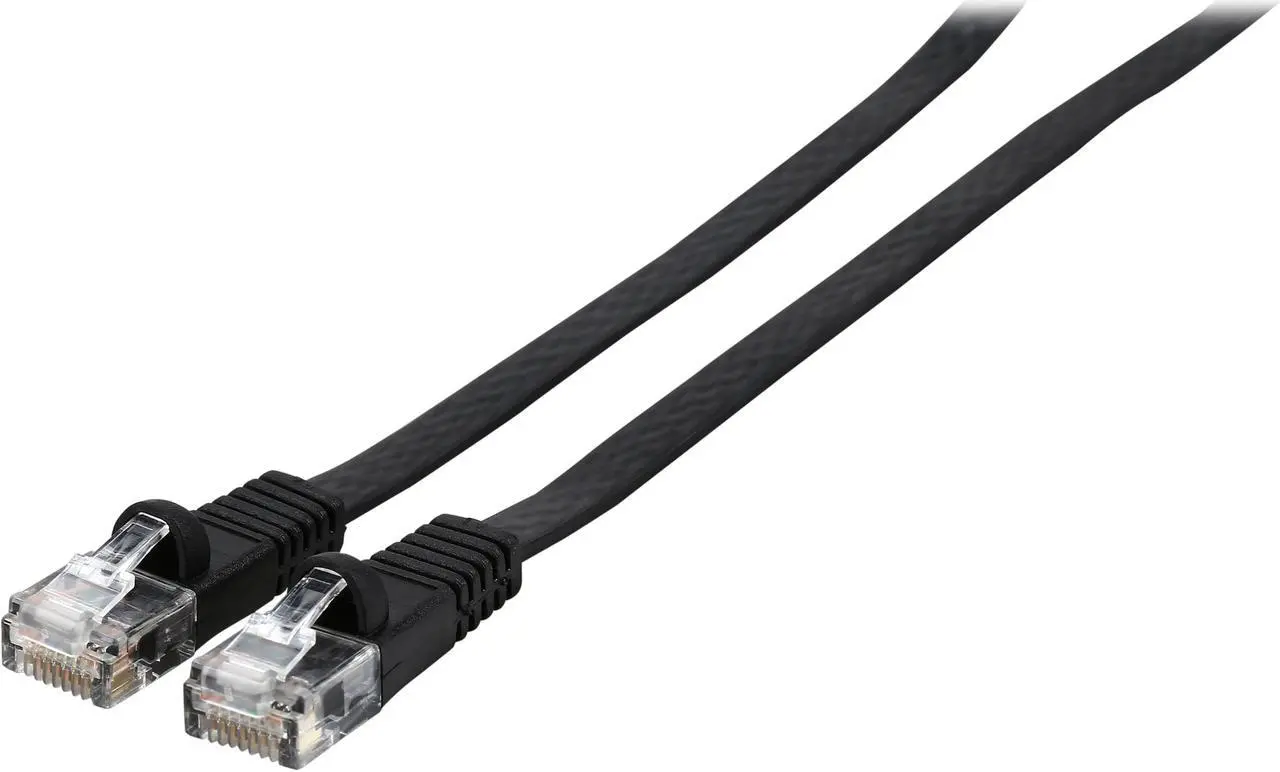 Rosewill RCAT5E-75BKF 75 ft. Flat 30AWG, Bare Stranded Copper 350MHZ ...