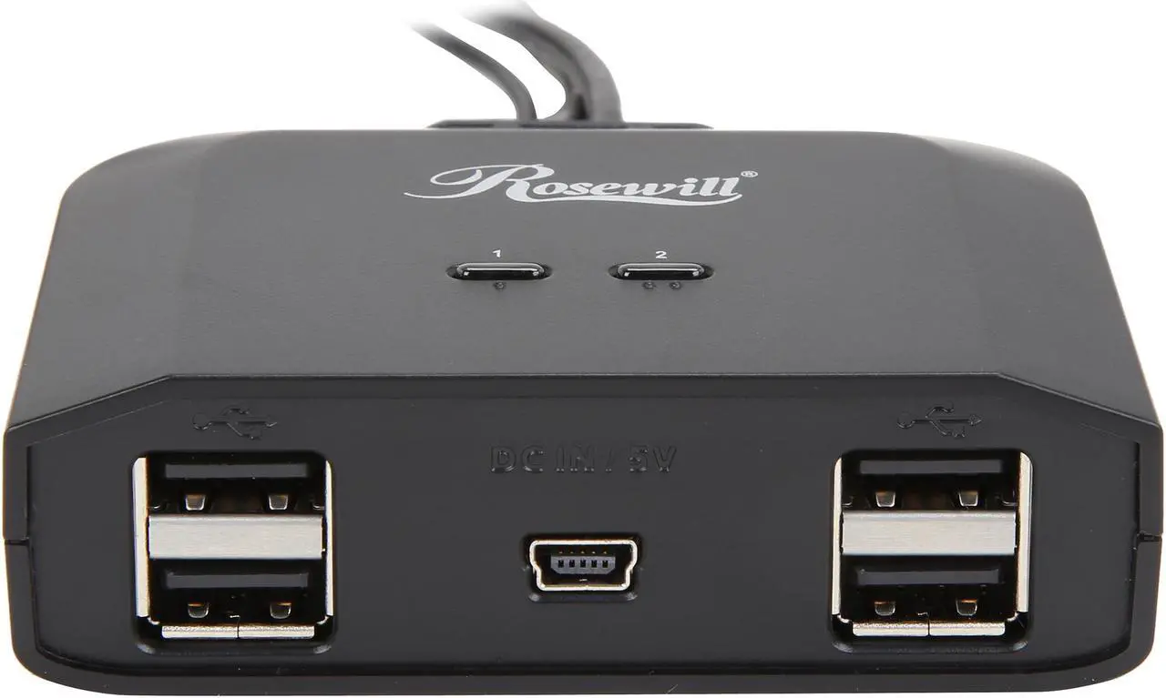Rosewill USB 2.0 Sharing Switch Box, 4 Port USB 2.0 Peripheral Sharing ...