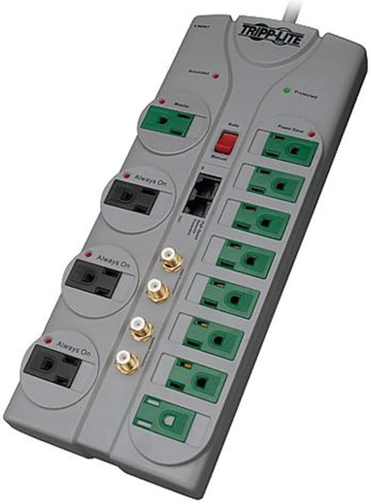 TRIPP LITE TLP1210SATG 10 ft. 12 Outlets 3600 Joules ECO-SURGE Home ...