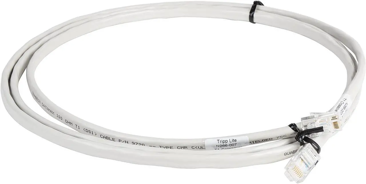 TRIPP LITE N266-007 7 ft. T1 Shielded RJ48C Cross-over Cable(RJ45 M/M ...