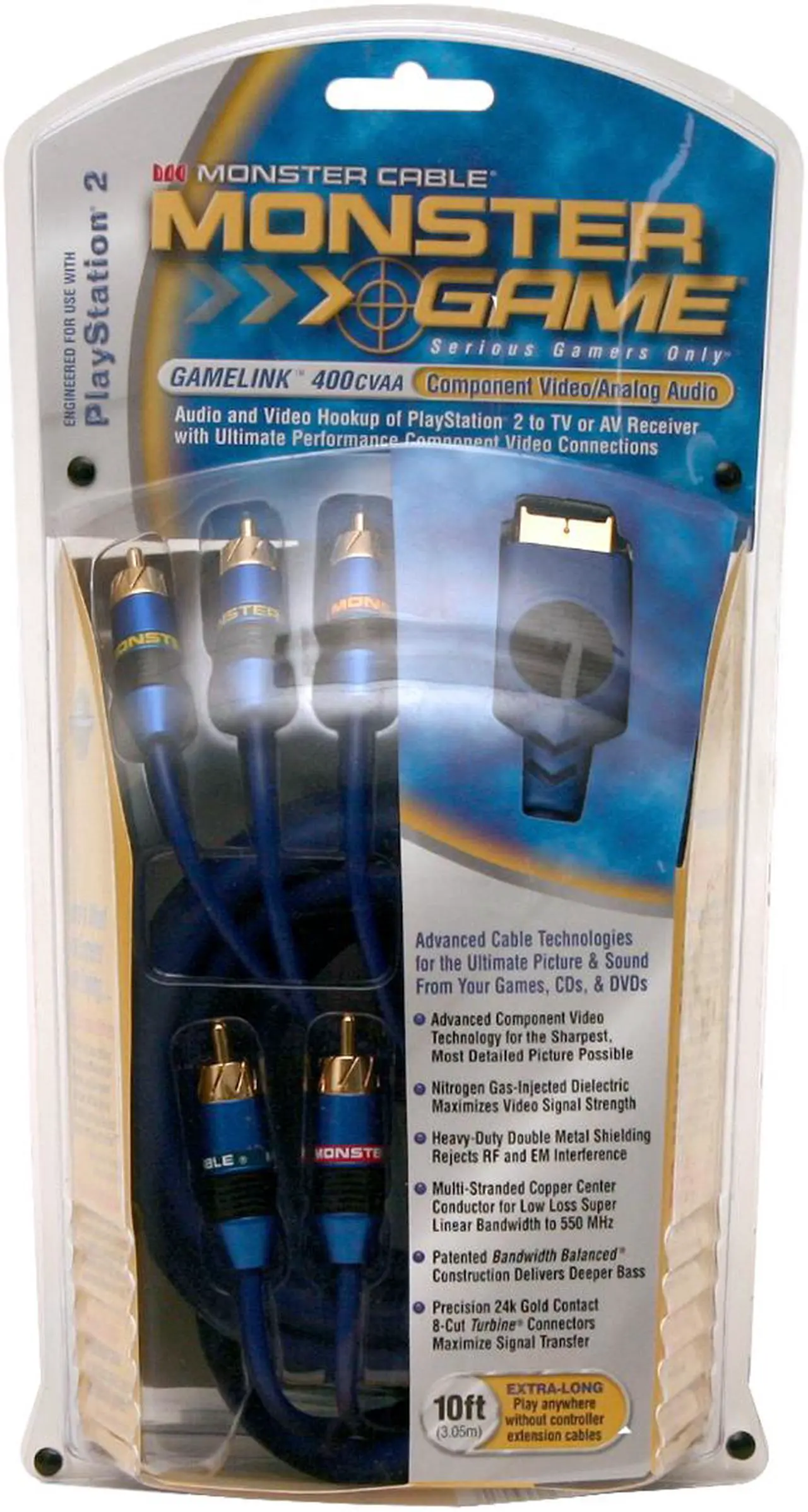 MONSTER GameLink 400 Component Video with Analog Audio 10 ft. For PS2 ...