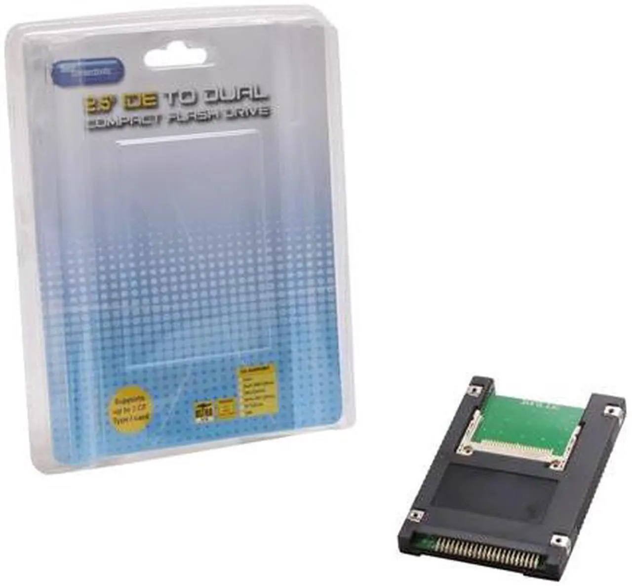 SYBA Dual Compact Flash to 44 Pin IDE 2.5" Adapter Enclosure - SD-ADA45006 - Newegg.com