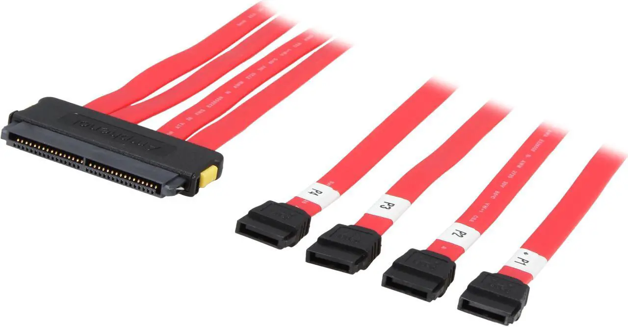 SAS Cable - SFF-8484 to 4x SATA - 75cm - Newegg.com