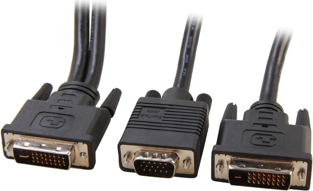 StarTech.com DVIVGAYMM6 Black Connector A : 1 - 29 pin DVI-I (Dual Link ...