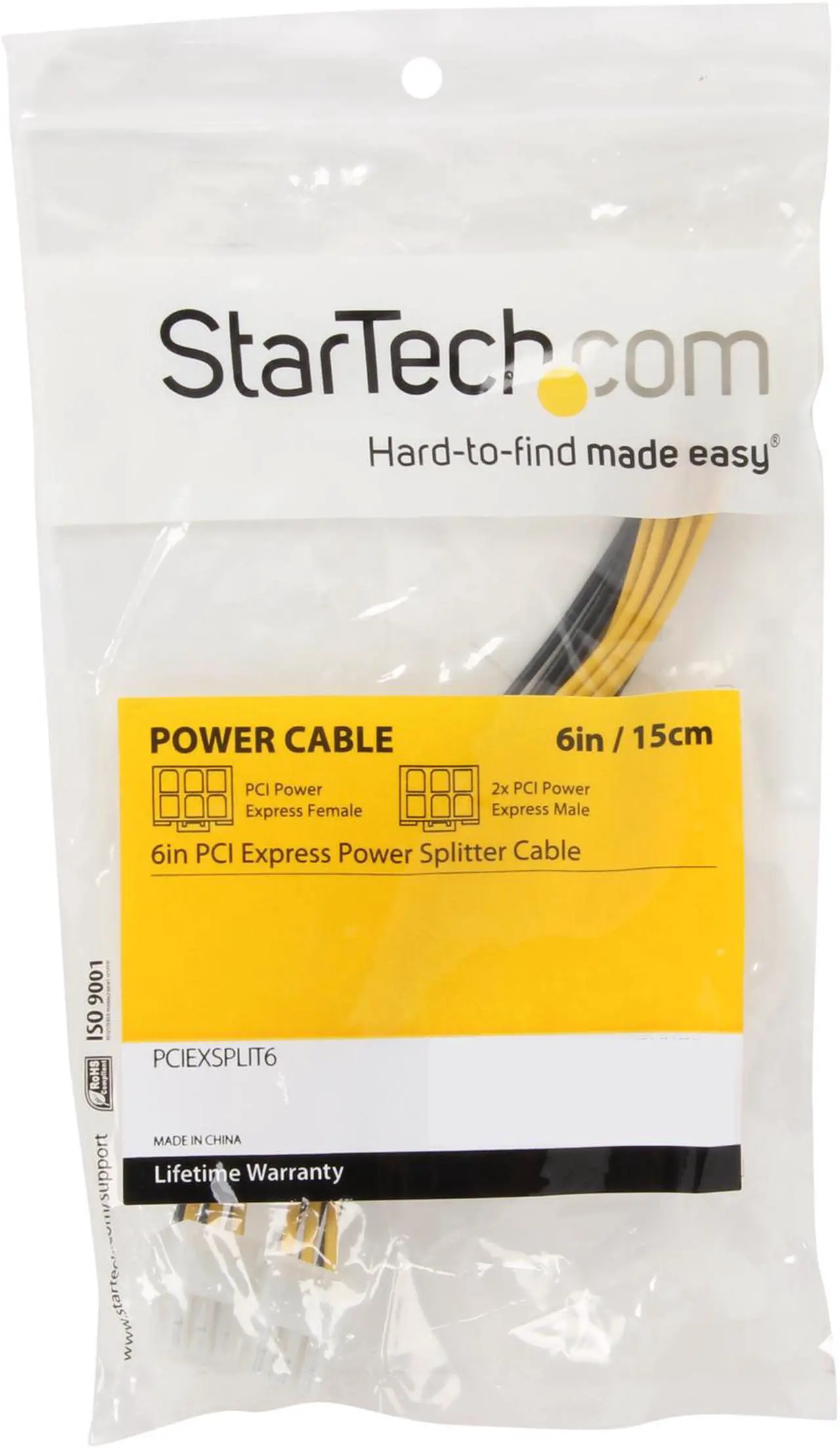 StarTech.com PCIEXSPLIT6 6.1 in. 6 Pin PCI Express Power Splitter Cable ...