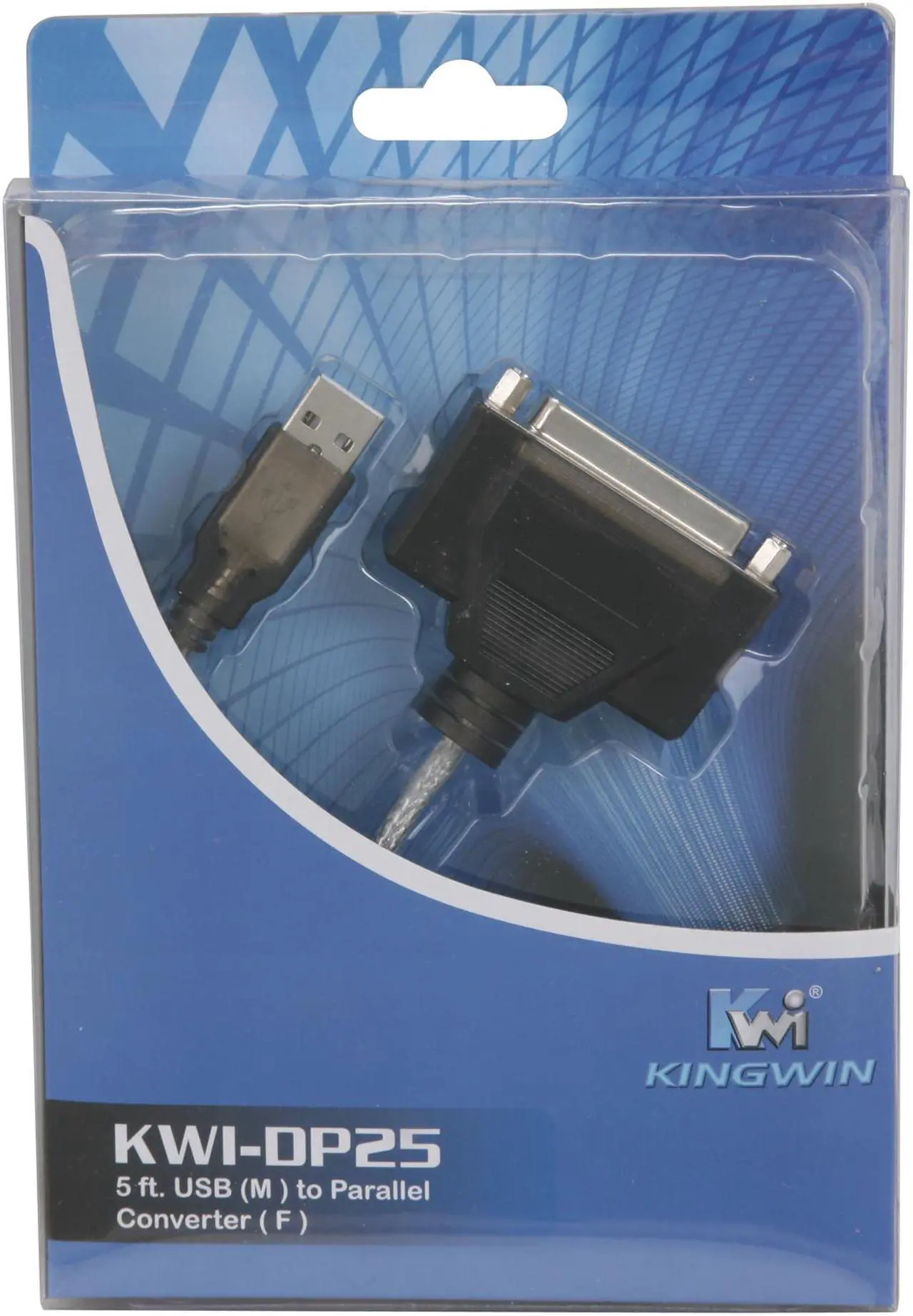 KINGWIN Model DP25 5 ft. USB (M) to DB25 (IEEE1284) (F) Parallel ...