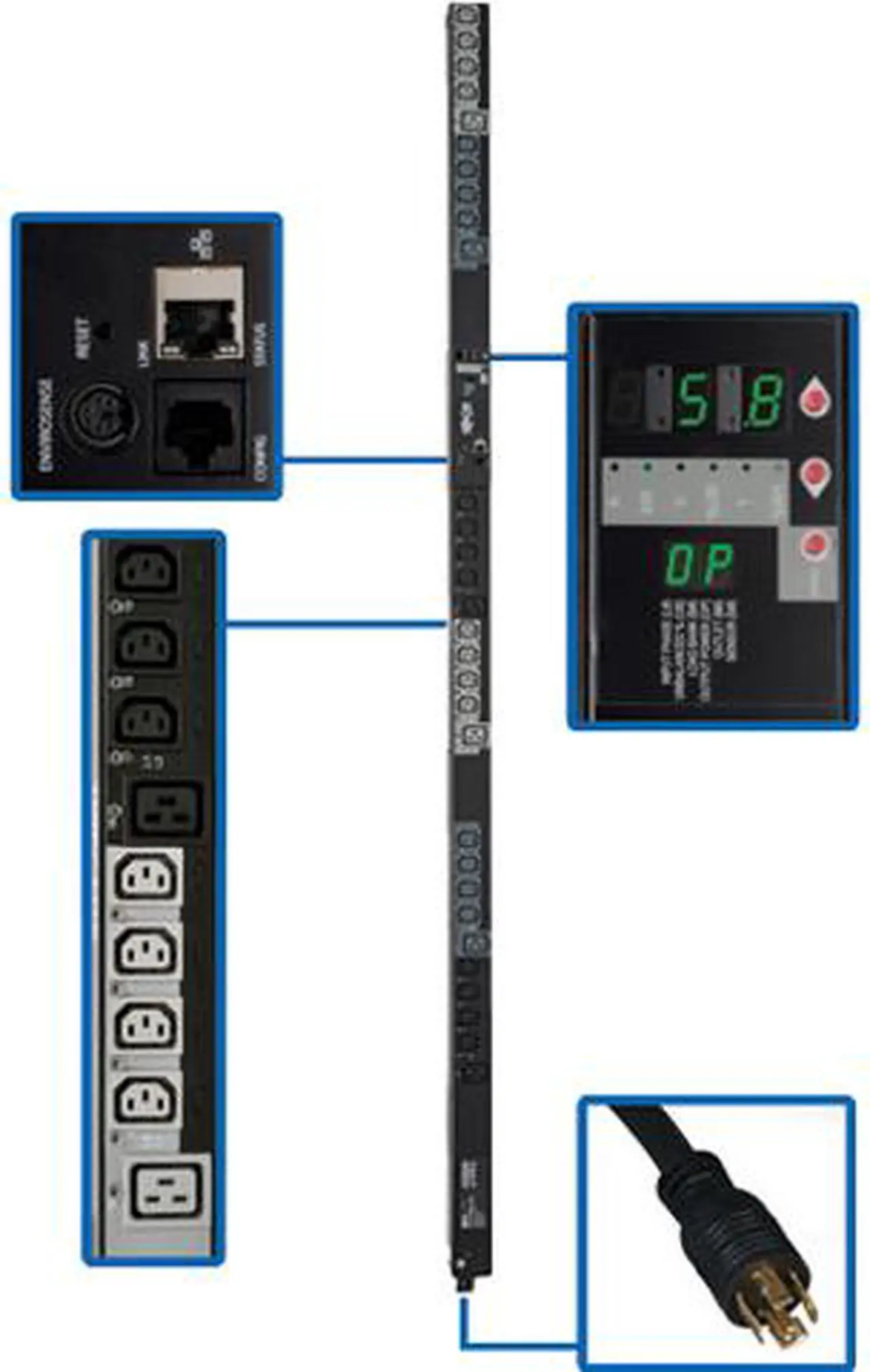 Tripp Lite Switched Vertical Rackmount PDU with Pre-installed Mounting ...
