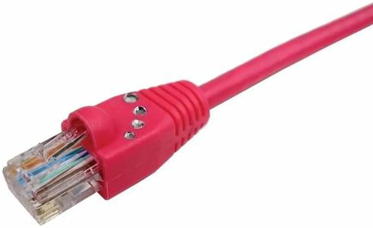 Cables Unlimited UTP-1450-07H 7 ft. Pink Cat5e Patch Cable w/ Bling and ...