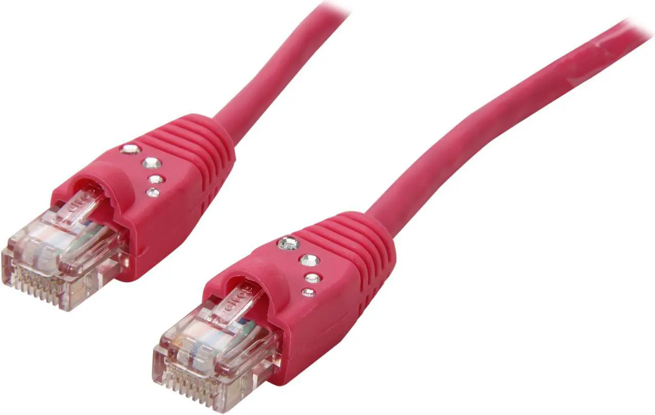 Cables Unlimited UTP-1450-25H 25 ft. Pink Cat5e Patch Cable w/ Bling ...