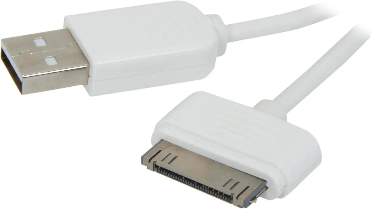 StarTech.com USB2ADC1M White Apple Dock Connector to USB Cable for iPod ...
