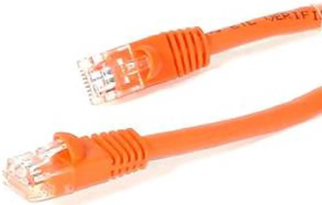 StarTech.com 6 ft Cat5e Orange Snagless Crossover RJ45 UTP Cat5e Patch ...