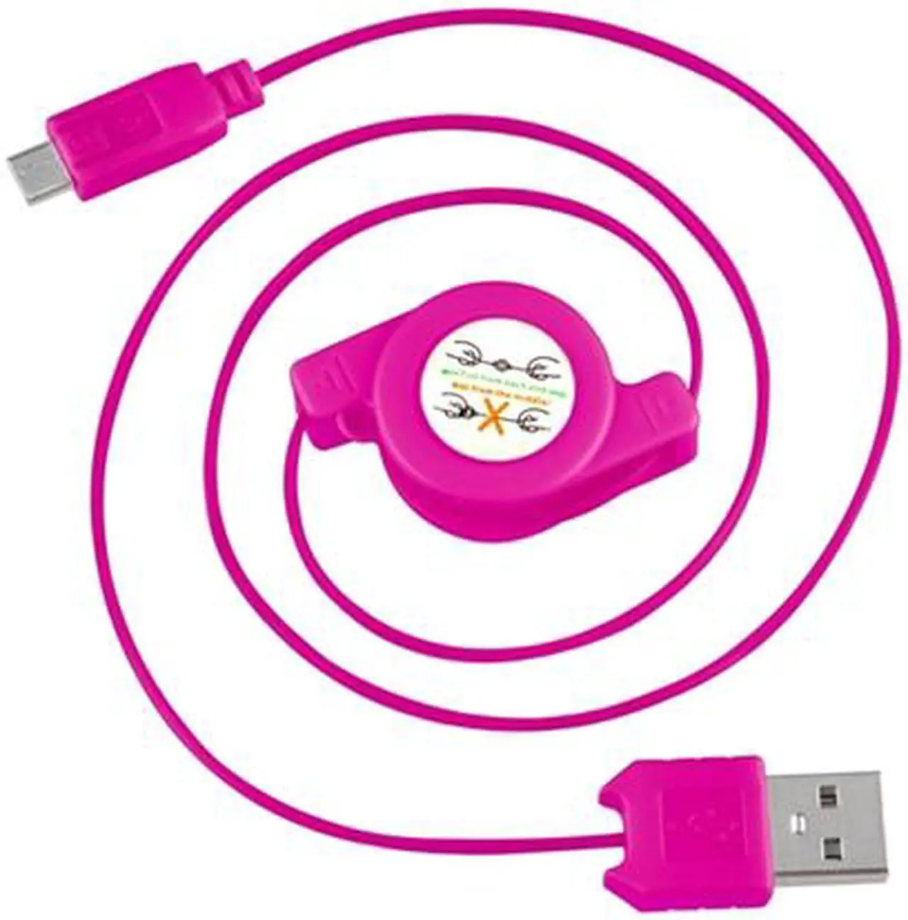 Insten 1530368 Micro USB 2-in-1 Retractable Cable (Hot Pink) - Newegg.com