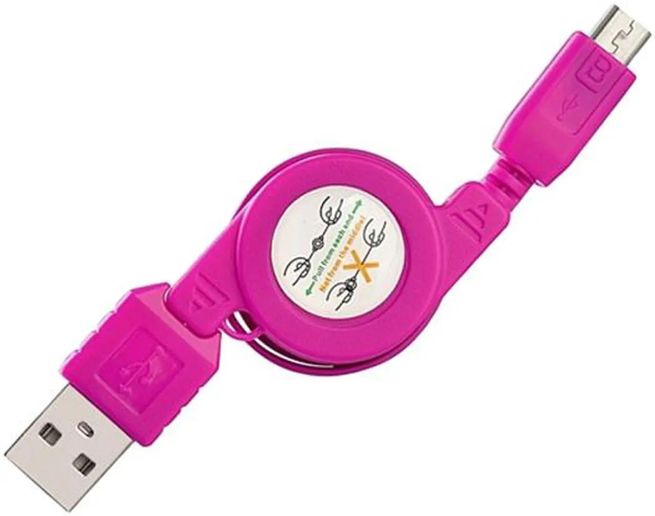 Insten 1530368 Micro USB 2-in-1 Retractable Cable (Hot Pink) - Newegg.com