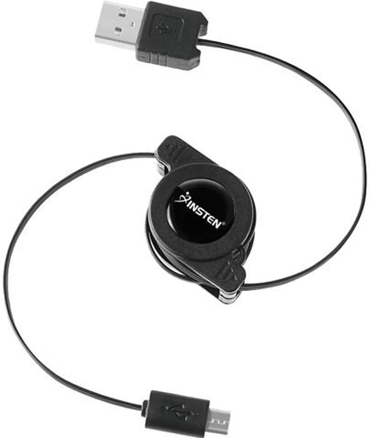 Insten 1668005 Black Retractable [2-in-1] Micro USB Cable - Newegg.com