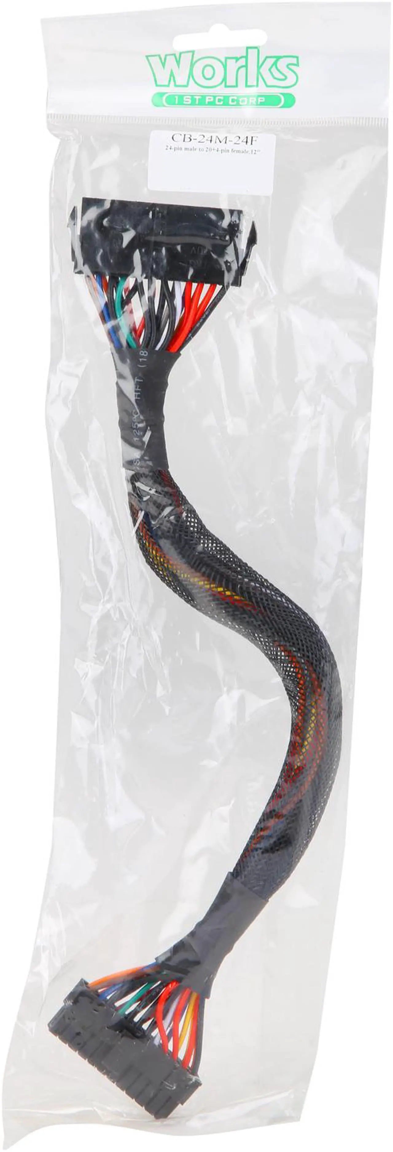 1ST PC CORP CB-24M-24F Extension Cable 13.25" Male to Female Black ...