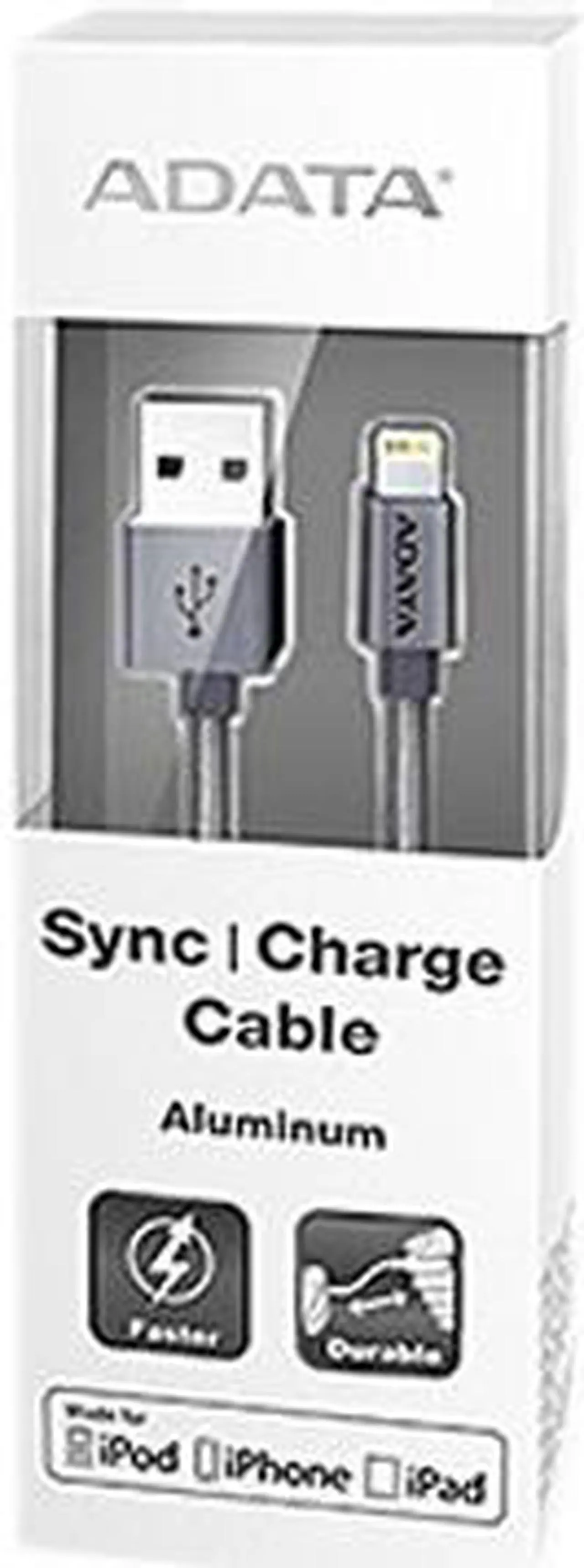 ADATA AMFIAL-100CMK-CTI Titanium 1m Titanium Aluminium & Braid Charge ...