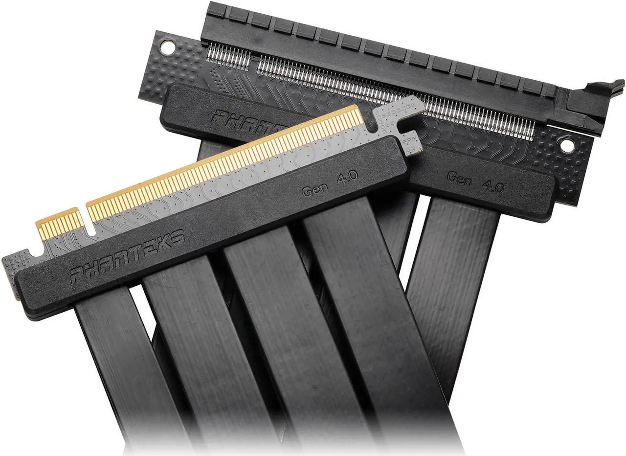 Phanteks 220mm Flat Line PCI-E gen 4.0 x16 Rise Cable, 90° Adapter ...