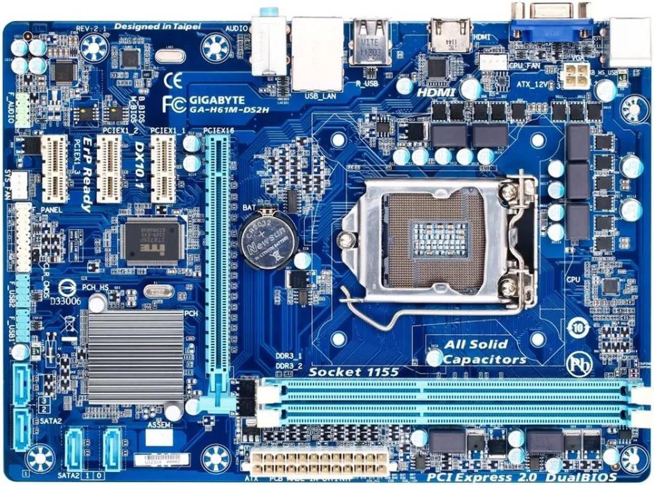 Gigabyte Ultra Durable 4 Classic GA-H61M-DS2H Desktop Motherboard ...