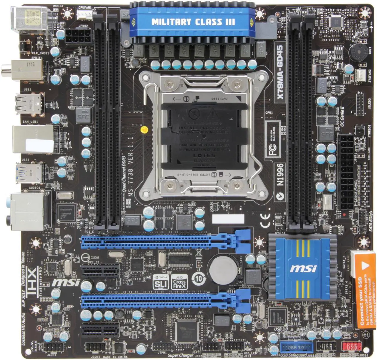 Open Box: MSI X79MA-GD45 LGA 2011 Micro ATX Intel Motherboard with UEFI ...