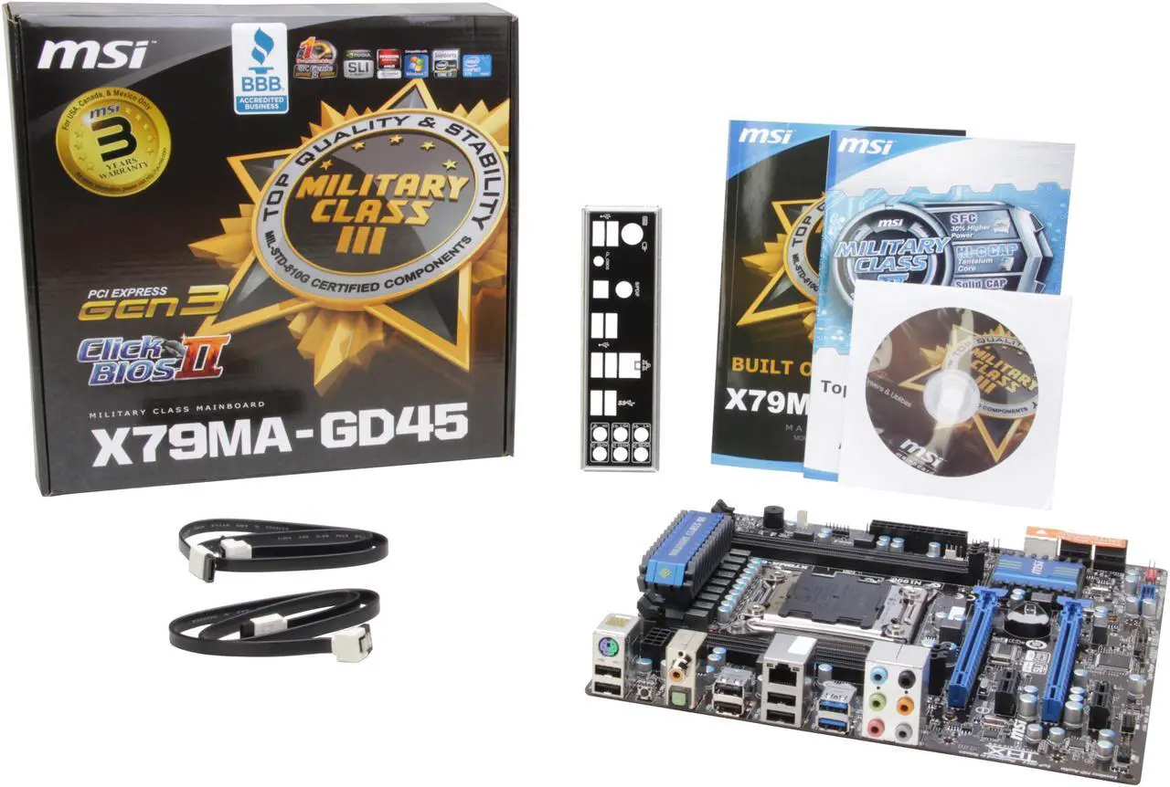 MSI X79MA-GD45 LGA 2011 Micro ATX Intel Motherboard with UEFI BIOS ...