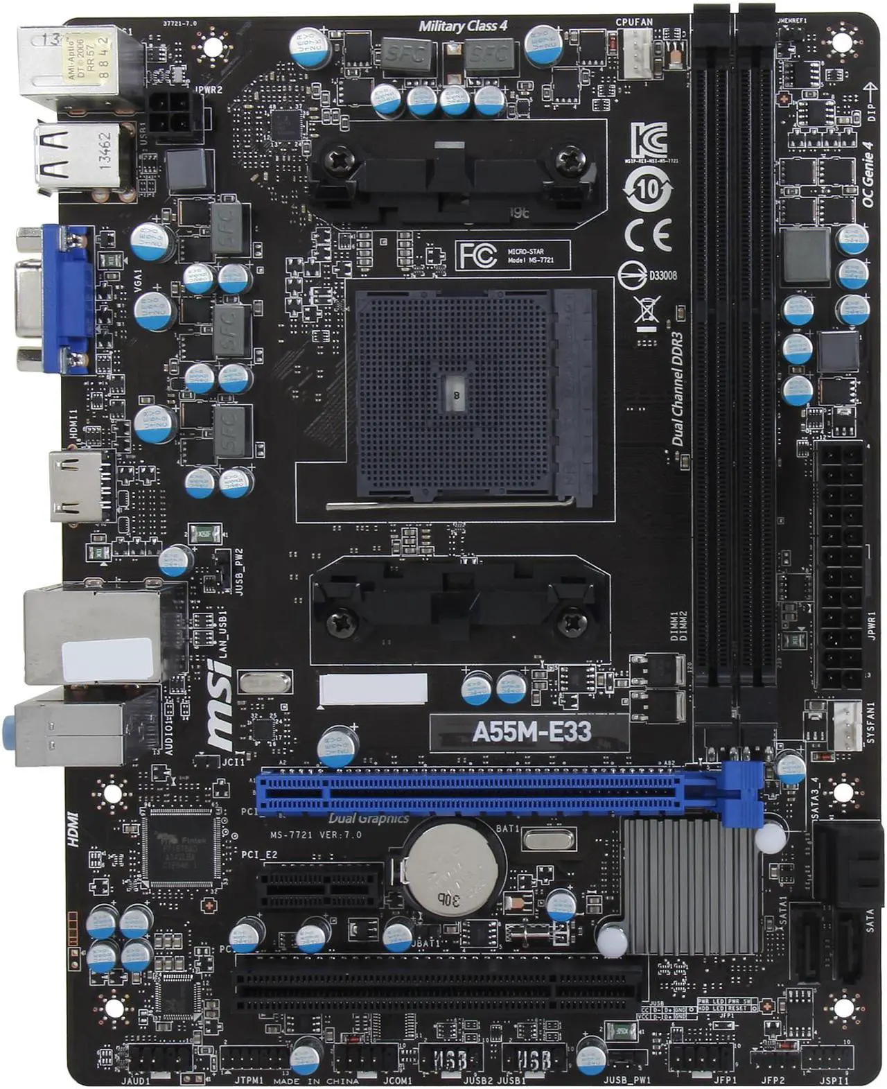 MSI A55M-E33 FM2+ / FM2 Micro ATX AMD Motherboard - Newegg.com