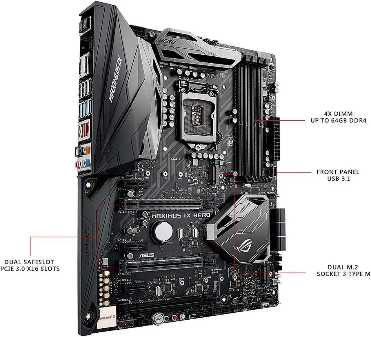Open Box: ASUS ROG Maximus IX Hero Z270 LGA1151 DDR4 DP HDMI M.2 USB 3. ...