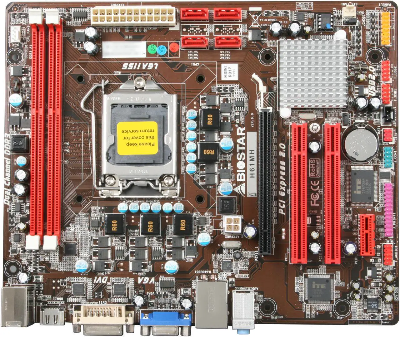BIOSTAR H61MH LGA 1155 Micro ATX Intel Motherboard - Newegg.com