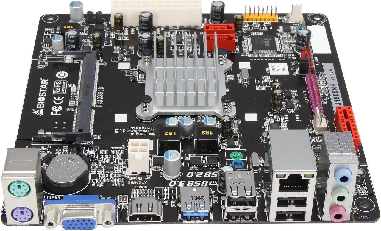 BIOSTAR J1800NH Intel Celeron J1800 Dual-Core Processor Mini ITX Motherboard / CPU / VGA Combo ...