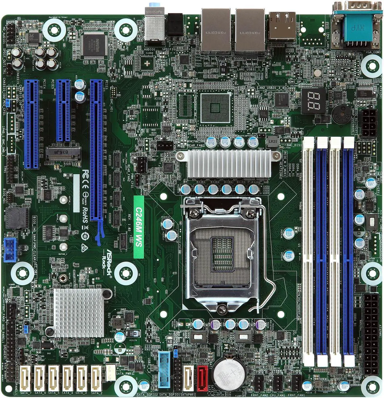 AsRock Rack C246M WS Micro ATX Server Motherboard LGA 1151 Intel C246 ...