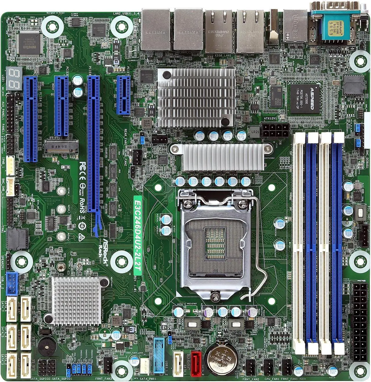 AsRock Rack E3C246D4U2-2L2T Micro ATX Server Motherboard Intel E-2100/E ...