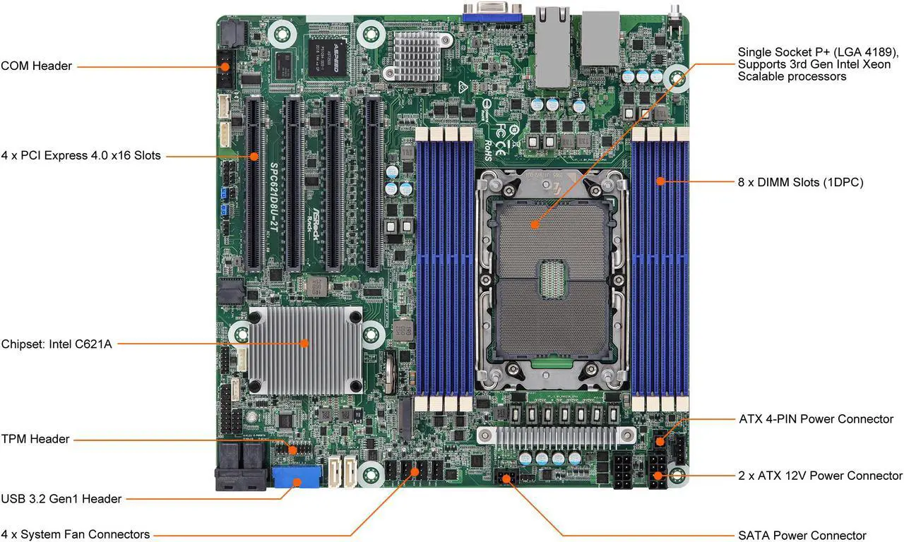 AsRock Rack SPC621D8U-2T Micro ATX Server Motherboard - Newegg.com