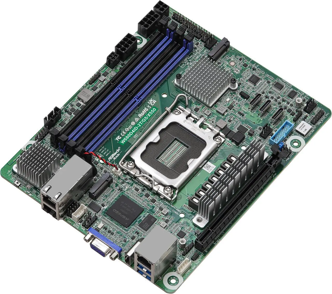 AsRock Rack W680D4ID-2T/G5/X550 Deep Mini-ITX Server Motherboard Single ...
