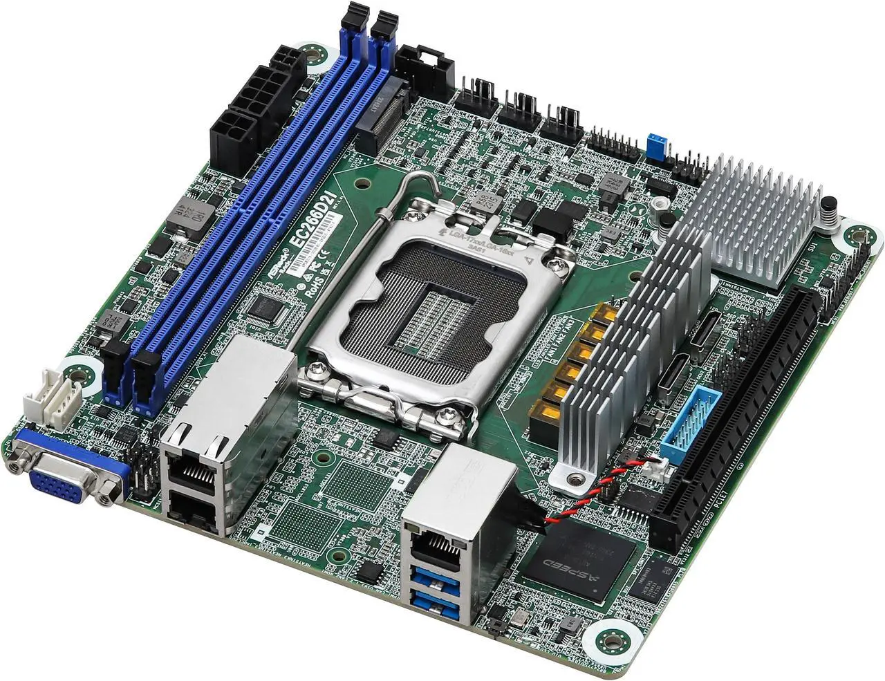 ASRock Rack Server Motherboard EC266D2I Mini-ITX 2x 1GLan Single Socket V1 (LGA 1700) Intel Xeon ...