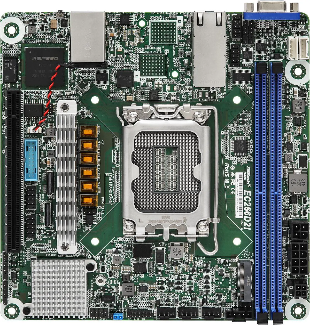 ASRock Rack Server Motherboard EC266D2I Mini-ITX 2x 1GLan Single Socket ...