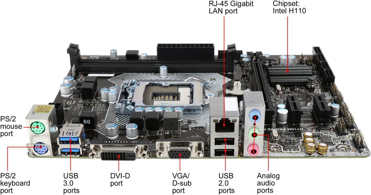 Refurbished: MSI H110M PRO-VD PLUS LGA 1151 Intel H110 SATA 6Gb/s USB 3.1 Micro ATX Motherboards ...