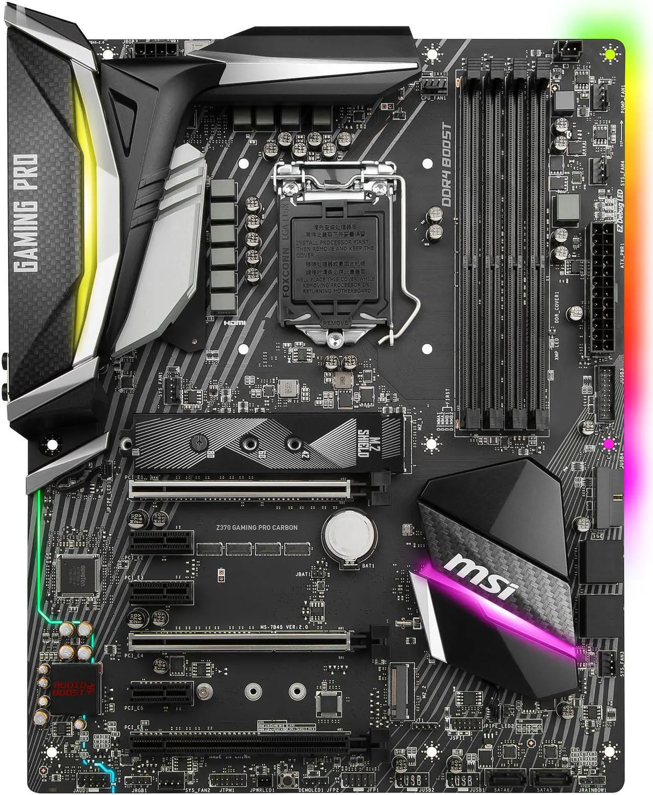 MSI Z370 GAMING PRO CARBON LGA 1151 (300 Series) ATX Intel Motherboard ...