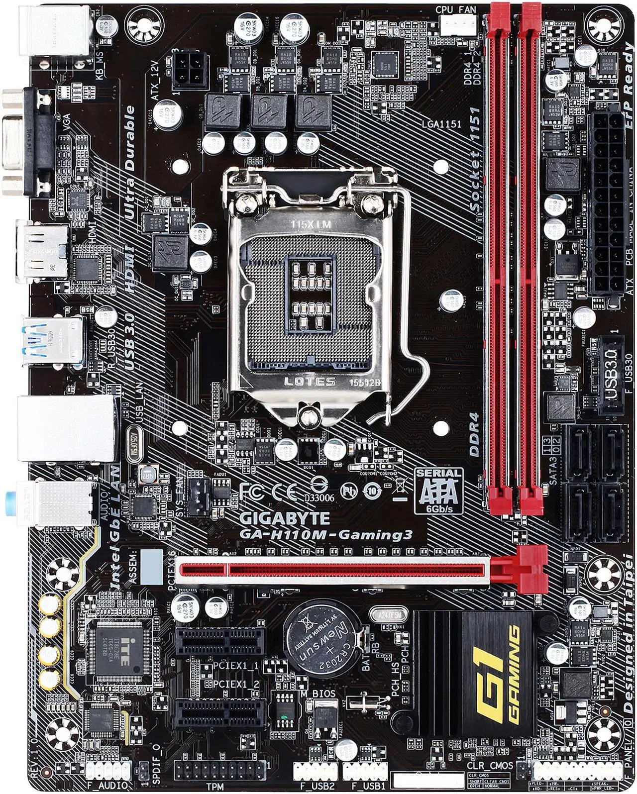 GIGABYTE GA-H110M-Gaming 3 (rev. 1.0) LGA 1151 Micro ATX Intel ...