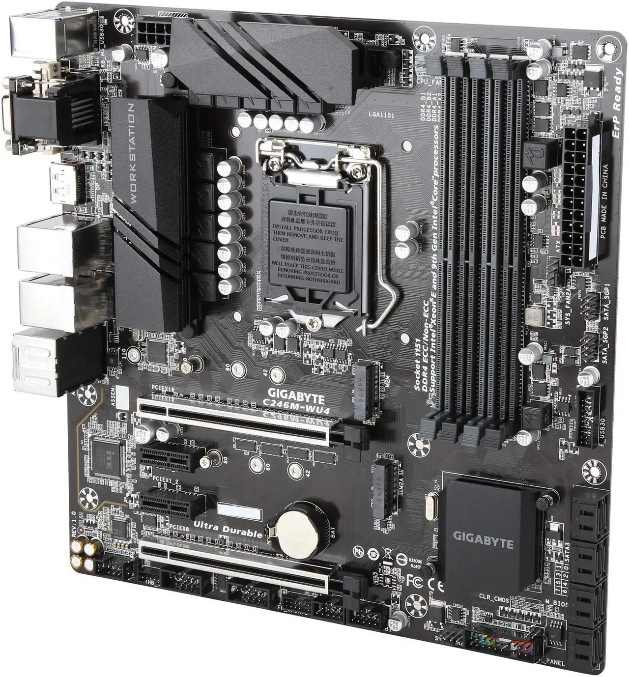 GIGABYTE C246M-WU4 LGA 1151 (300 Series) Micro ATX Intel Motherboard ...
