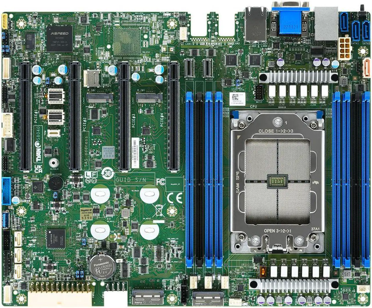 Tyan HX S8040 Server Motherboard, 1S AMD Siena CPU, 12" x 9.6" ATX Form ...
