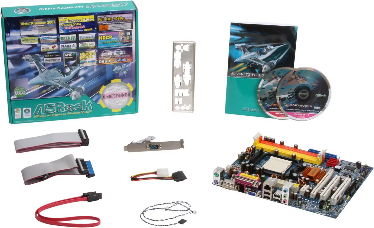 ASRock ALiveNF7G-FullHD R3.0 AM2+/AM2 Micro ATX AMD Motherboard ...