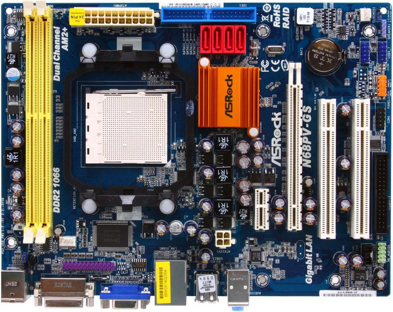 ASRock N68PV-GS AM2+/AM2 Micro ATX AMD Motherboard - Newegg.com