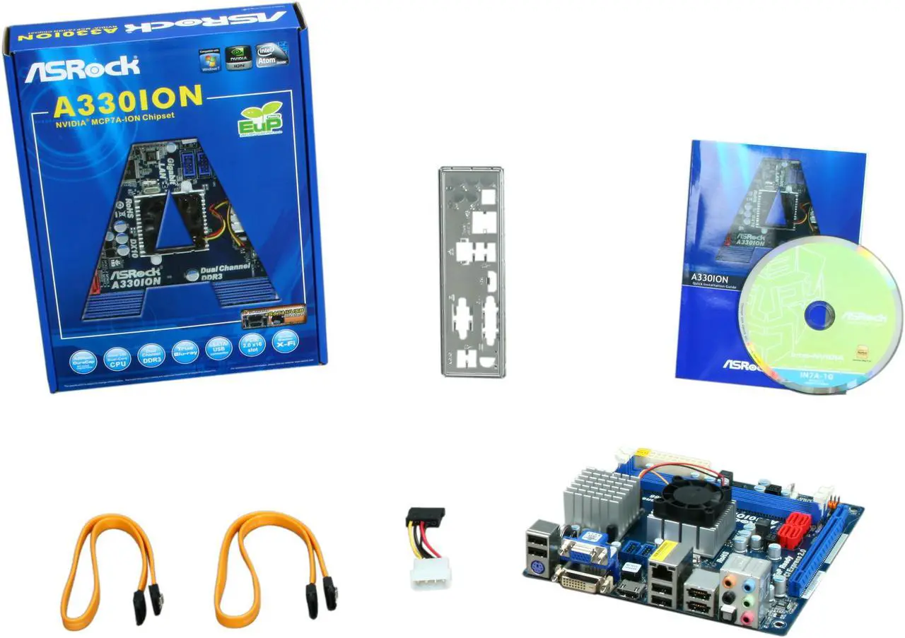 ASRock A330ION Intel Atom 330 Mini ITX Motherboard / CPU Combo - Newegg.com
