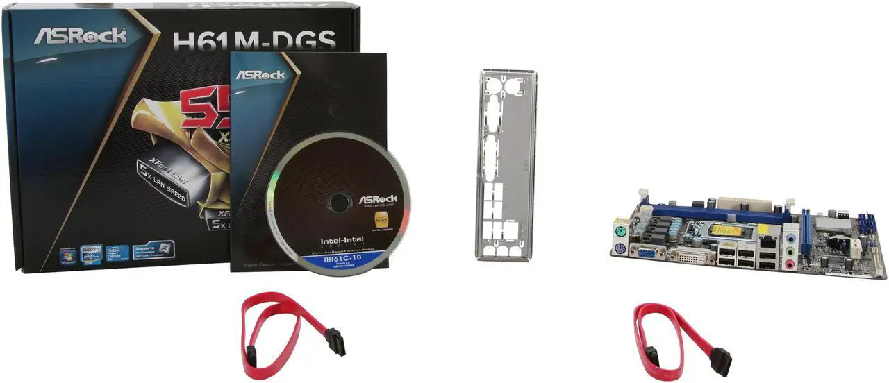 ASRock H61M-DGS LGA 1155 Micro ATX Intel Motherboard - Newegg.com