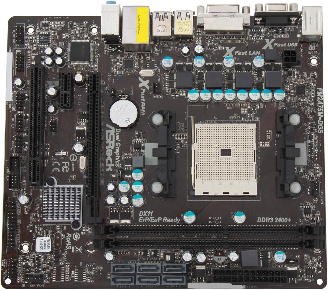 ASRock FM2A75M-DGS FM2 Micro ATX AMD Motherboard - Newegg.com