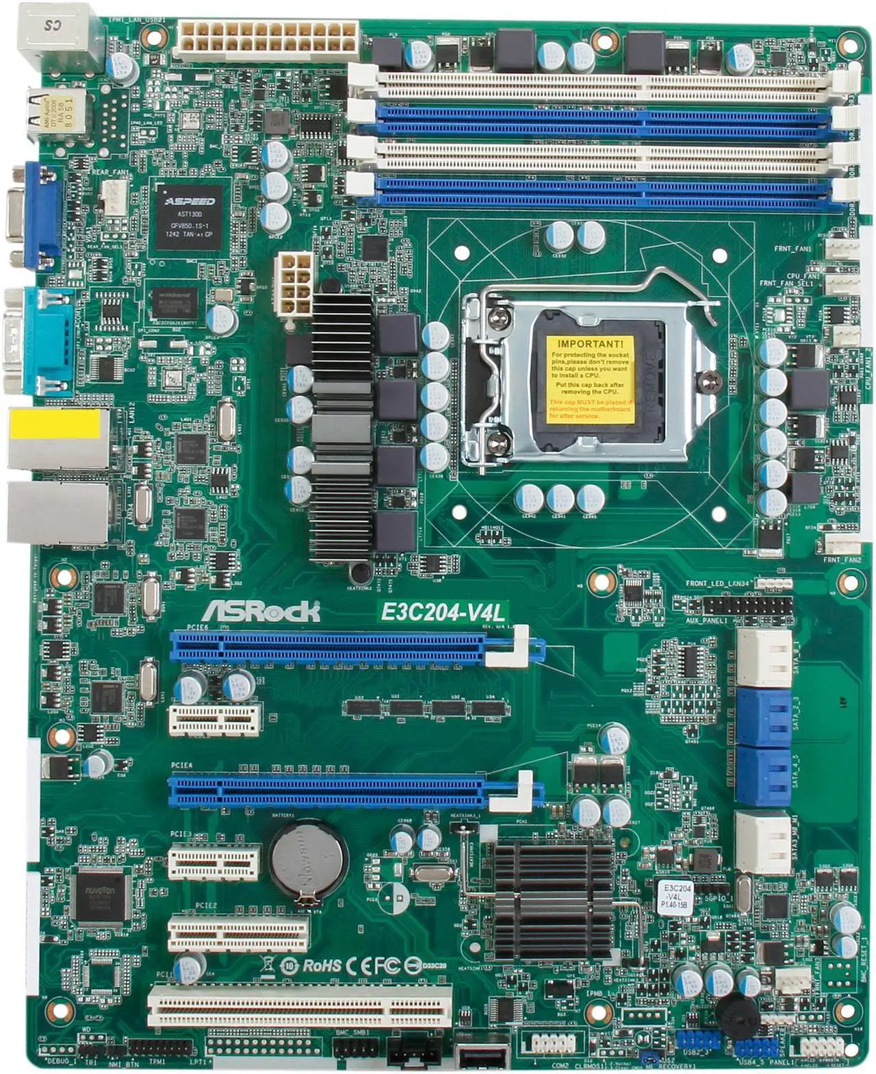 ASRock E3C204-V4L ATX Server Motherboard - Newegg.com