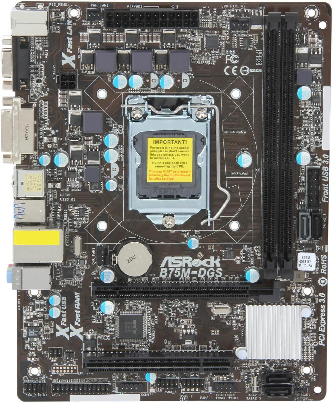 Used - Good: ASRock B75M-DGS R2.0 LGA 1155 Micro ATX Intel Motherboard - Newegg.com