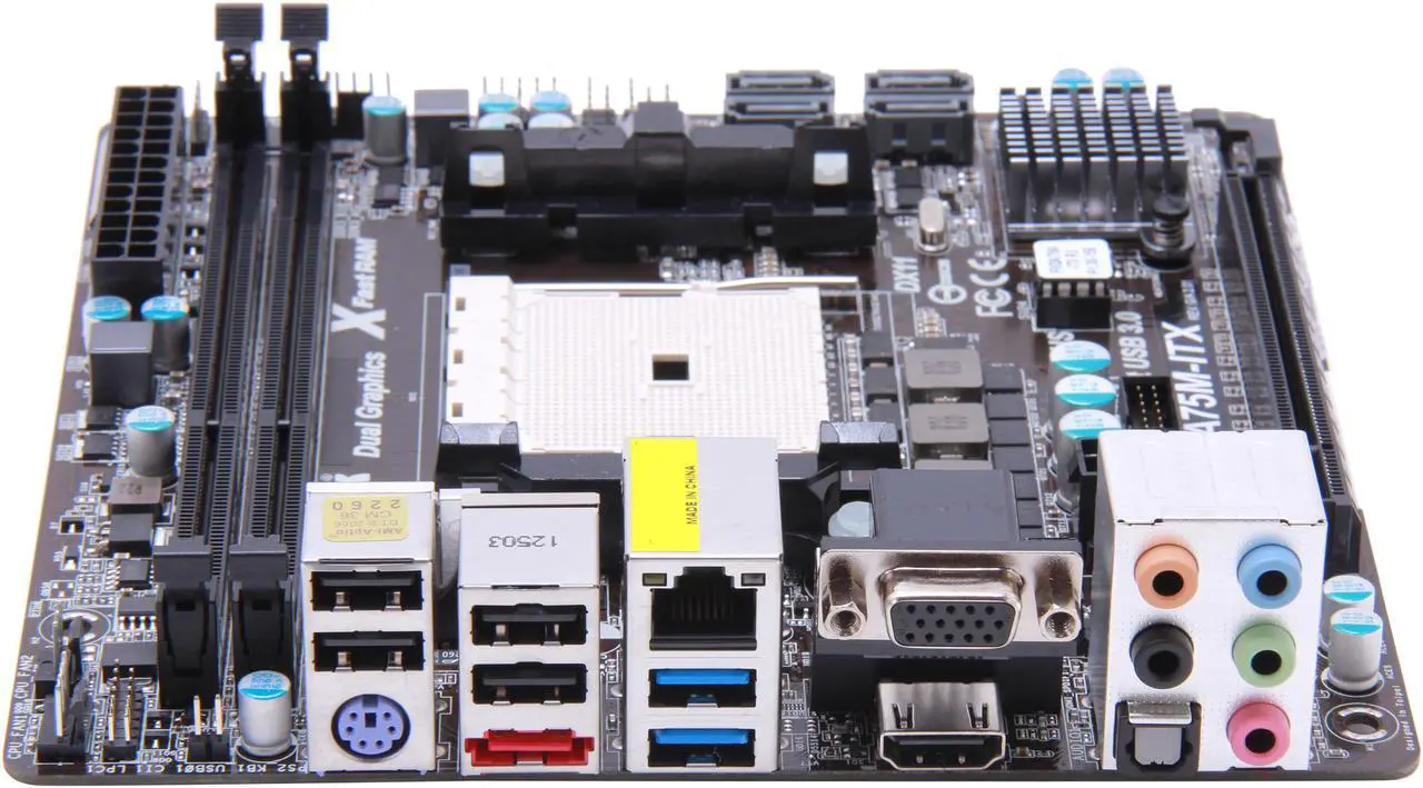ASRock FM2A75M-ITX R2.0 FM2 Mini ITX AMD Motherboard - Newegg.com