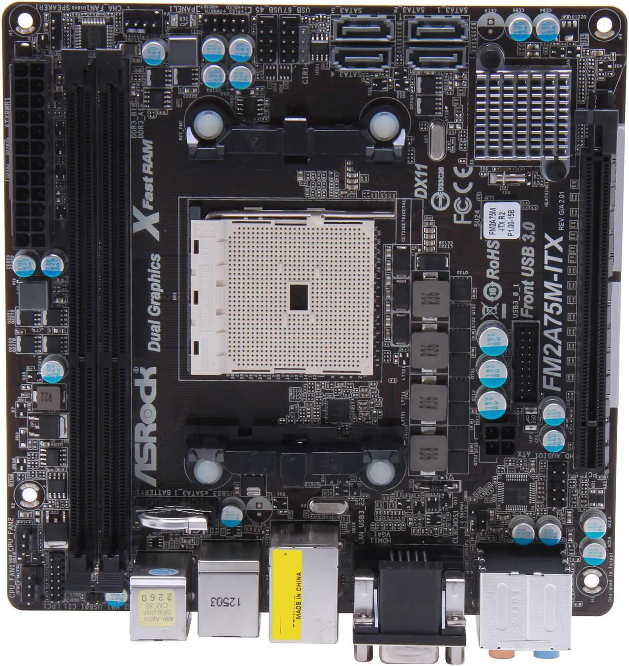 ASRock FM2A75M-ITX R2.0 FM2 Mini ITX AMD Motherboard - Newegg.com