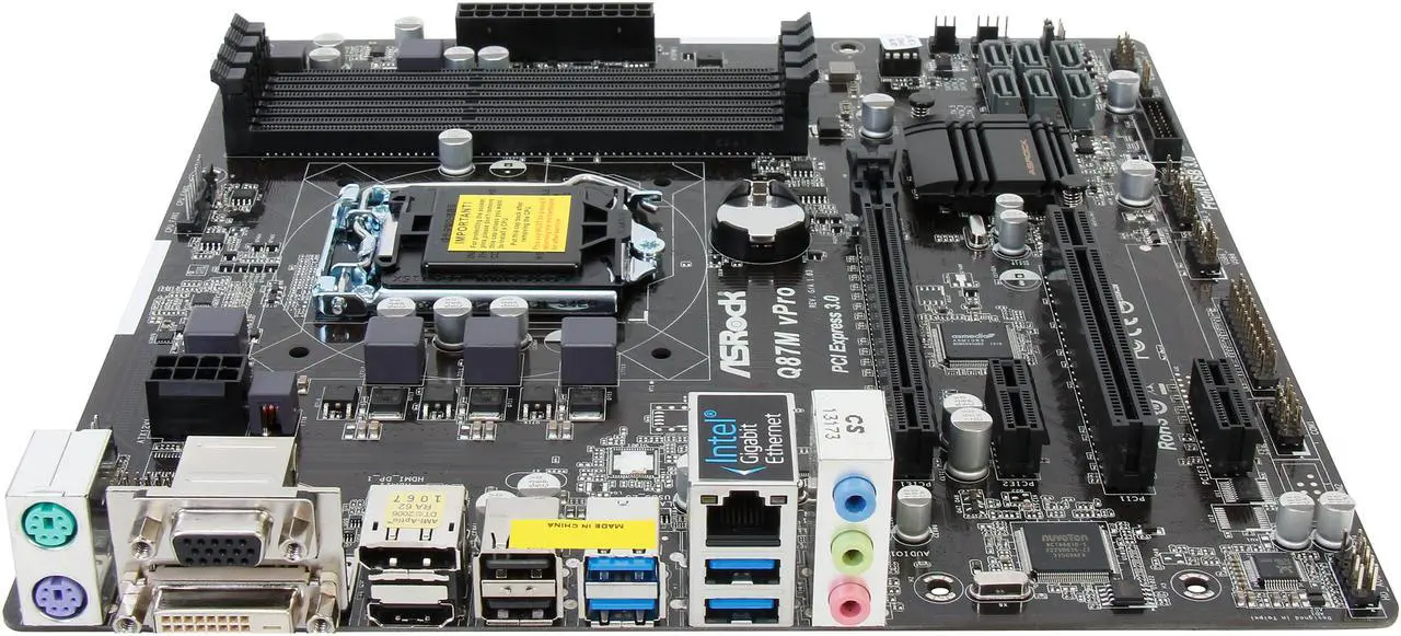 ASRock Q87M vPro LGA 1150 Micro ATX Intel Motherboard - Newegg.com