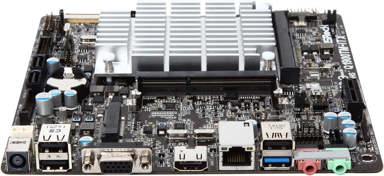 ASRock Q1900TM-ITX Intel Quad-Core Processor J1900 (2 GHz) Thin Mini-ITX Motherboard / CPU / VGA ...